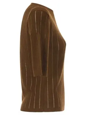 Max Mara Ribbed Knit Top - Brown