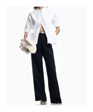 Emporio Armani Wide-leg Linen Trousers
