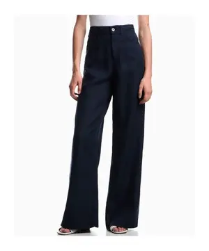 Emporio Armani Wide-leg Linen Trousers