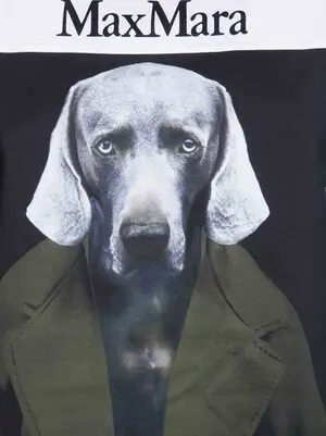 Max Mara Dog Print T-shirt - White