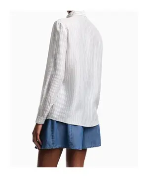 Emporio Armani Striped Tie-neck Shirt