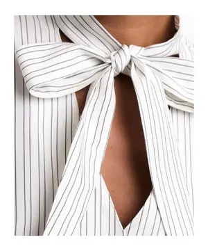 Emporio Armani Striped Tie-neck Shirt