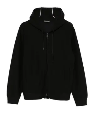 Emporio Armani Full Zip Hoodie With Drawstring Hood