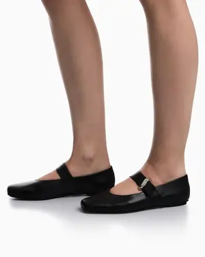 Emporio Armani Nappa Leather Ballerinas