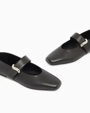 Emporio Armani Nappa Leather Ballerinas