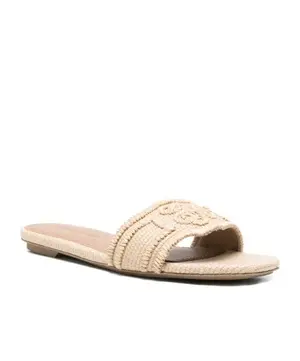 Emporio Armani Woven Slip-on Sandals - Beige