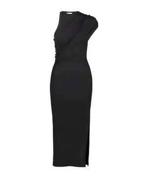 COURREGES Courrèges 90s Rib Twist Midi Dress - Black