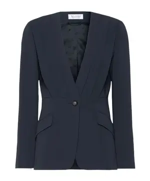 Max Mara Long-sleeved Suit Jacket - Midnight Blue