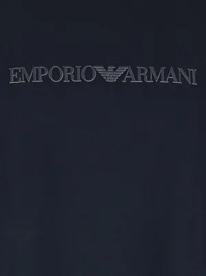 Emporio Armani Logo Embroidered Crewneck T-shirt - Blue