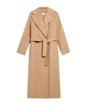 Max Mara Wool Drap Wrap Coat - Camel