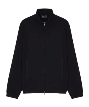 Emporio Armani Zip-up High Neck Jacket - Navy Blue