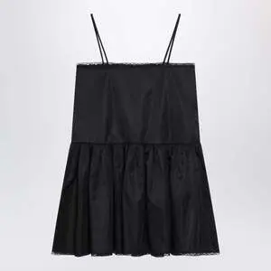 Prada Re-nylon Mini Dress With Lace Trim