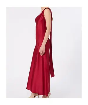 Max Mara Sleeveless Maxi Dress With Draped Neckline