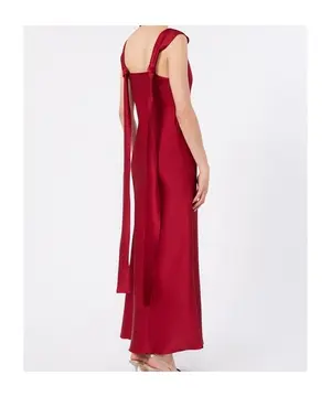 Max Mara Sleeveless Maxi Dress With Draped Neckline