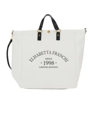 Elisabetta Franchi Logo Printed Tote Bag - White