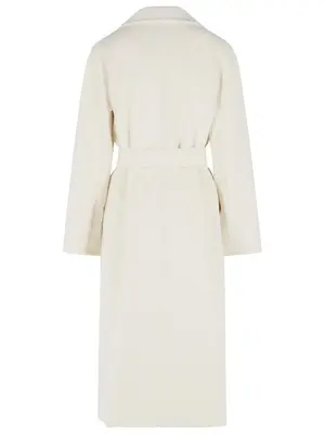 Max Mara Madame Double-breasted Belted Coat - White