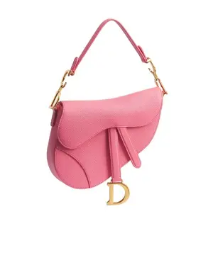 Dior Small Saddle Bag With Strap - Strawberry