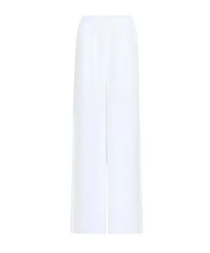 Max Mara Relaxed-fit Heavy Silk Trousers - White