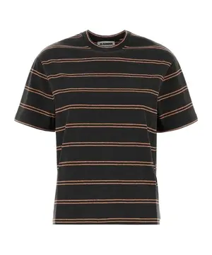 JIL SANDER Striped T-shirt - Black