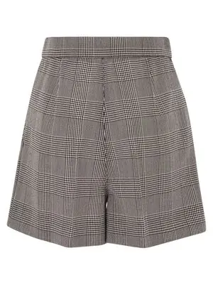 Max Mara Plaid Pleated Shorts - Gray