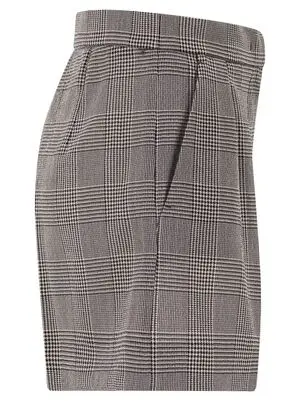 Max Mara Plaid Pleated Shorts - Gray