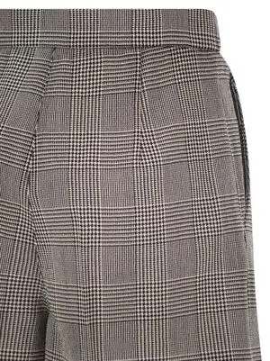 Max Mara Plaid Pleated Shorts - Gray