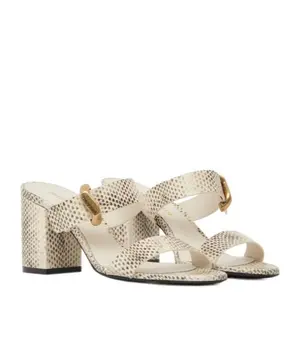 Emporio Armani Sandals With Heel In Python-print Leather