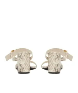 Emporio Armani Sandals With Heel In Python-print Leather
