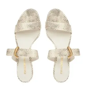 Emporio Armani Sandals With Heel In Python-print Leather