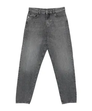 Emporio Armani Faded Wash Logo Plaque Jeans - Grey