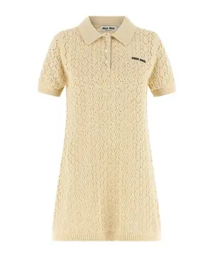 Miu Miu Openwork Short-sleeved Polo Dress