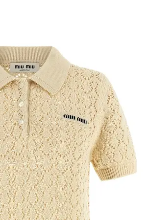 Miu Miu Openwork Short-sleeved Polo Dress