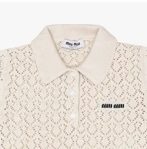 Miu Miu Openwork Short-sleeved Polo Dress