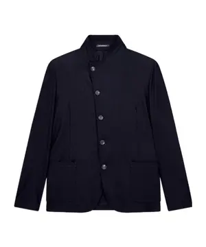 Emporio Armani Tailored Jacket With Stand Collar - Navy Blue