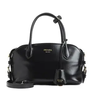 Prada Small Leather Shoulder Bag - Black