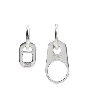 MAISON MARGIELA Silver Tone Bottle Cap Drop Earrings