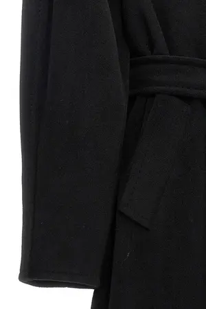 Max Mara Double-breasted Belted Coat - Black