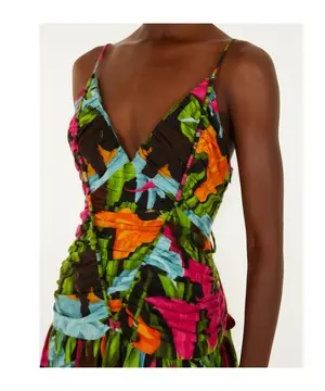 Farm Rio Floral Embellished Slip Dress