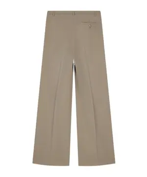 Emporio Armani Flat-front Wide-leg Trousers In Brushed Stretch Cotton