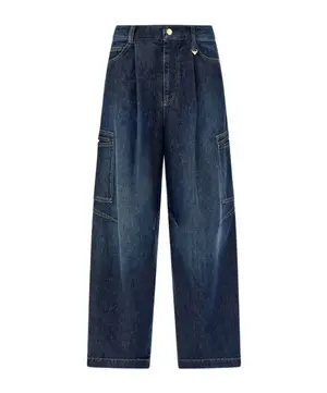 Emporio Armani Pocket Pleated Wide-leg Jeans