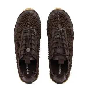 Emporio Armani Woven Toggle-fastening Sneakers
