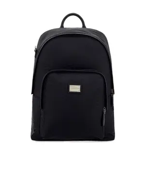 Emporio Armani Backpack With Front Zip Pocket And Metal Logo Plaque