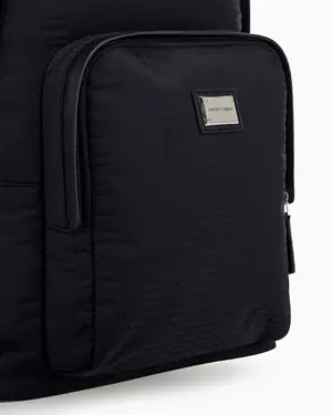 Emporio Armani Backpack With Front Zip Pocket And Metal Logo Plaque