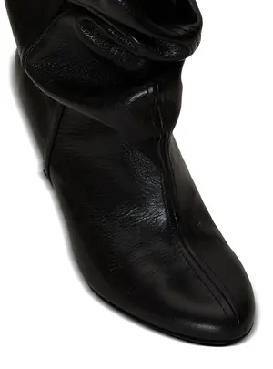 Balmain Textured Leather Ankle Boots