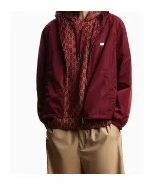 Emporio Armani Oversized Monogrammed Cotton Double Jersey Hoodie