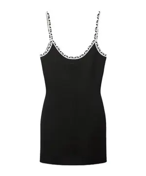 Versace Stretch Viscose Jacquard Mini Dress - Black