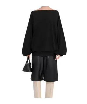 MAISON MARGIELA Long-sleeved Asymmetric Top - Black