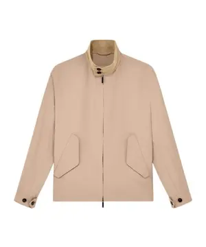 Emporio Armani Regular Fit Blouson Jacket In Plain Fabric With Cotton Panels