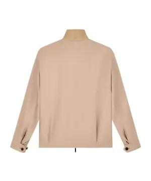 Emporio Armani Regular Fit Blouson Jacket In Plain Fabric With Cotton Panels