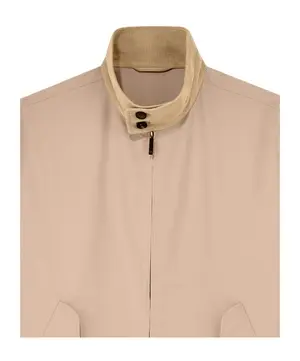 Emporio Armani Regular Fit Blouson Jacket In Plain Fabric With Cotton Panels